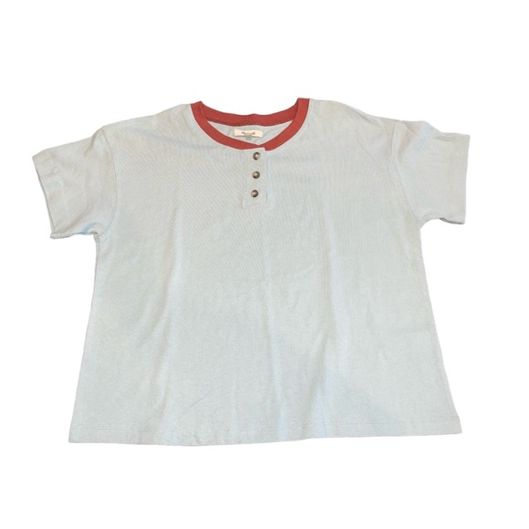 Madewell | Tops | Madewell Parkview Boxy Ringer Henley Tee | Poshmark